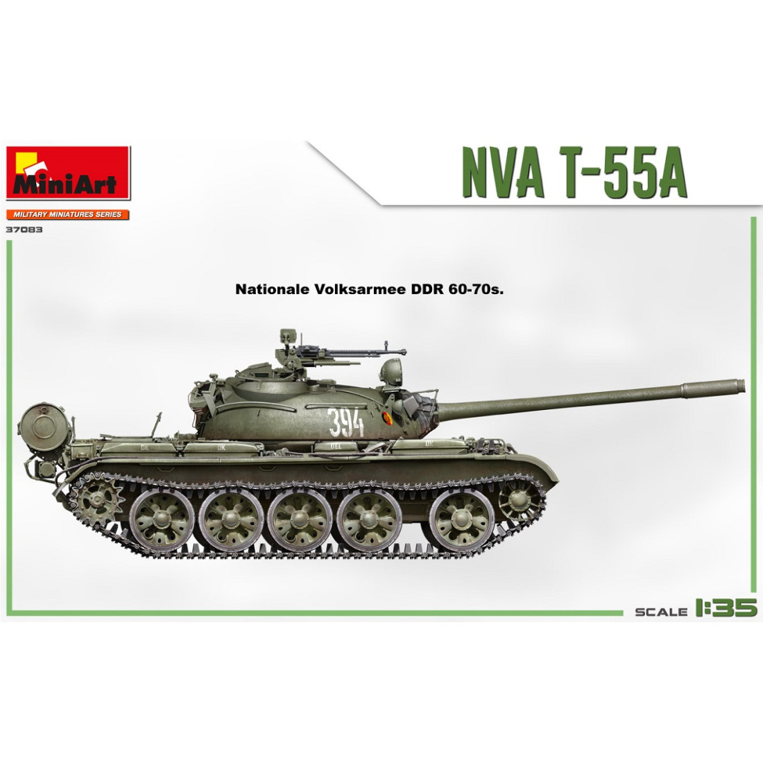 Miniart 37083 - 1/35 Medium tank NVA T-55A scale plastic model kit Model Kit Armor Model Kits ...